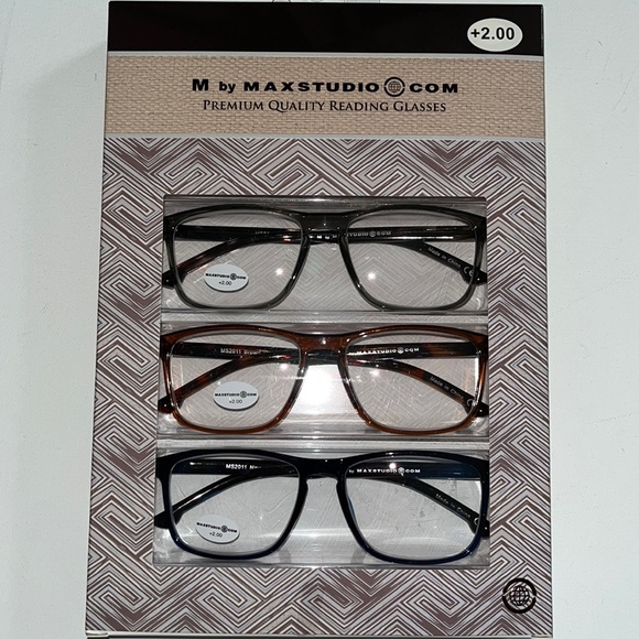 Max Studio | Accessories | M By Maxstudio Mens Reading Glasses 20 Brown Blue Gray 3 Pair | Poshmark